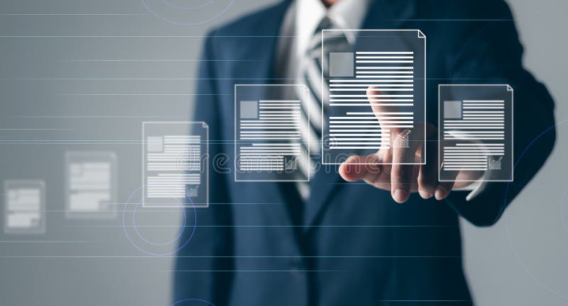 Online Document Database and Document Management System Concept Stock ...