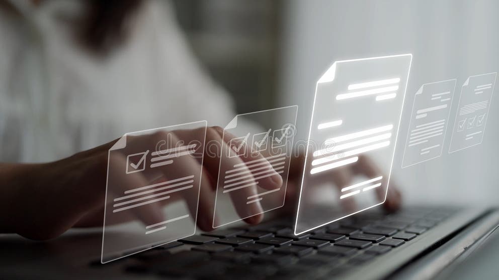 Online Document Management To Boost Workflow Efficiency Muxer Stock Photo - Image of catalog ...