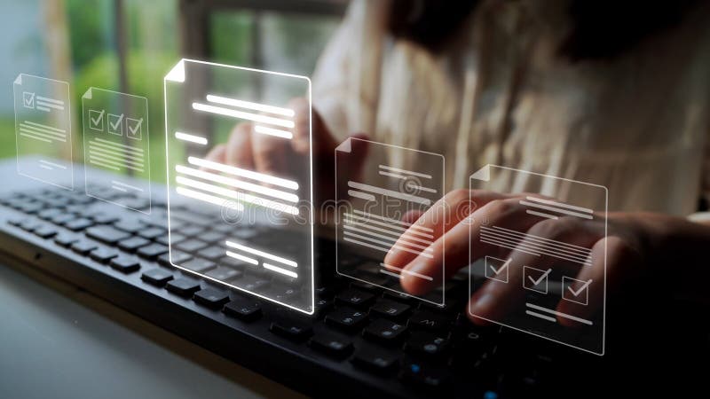 Online Document Management To Boost Workflow Efficiency Muxer Stock Image - Image of search ...