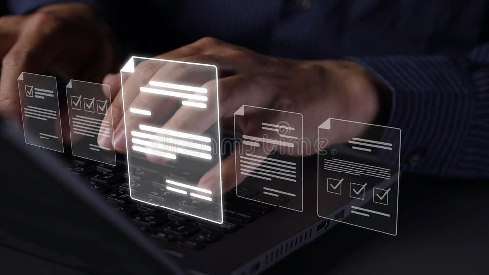 Online Document Management To Boost Workflow Efficiency Muxer Stock Illustration - Illustration ...