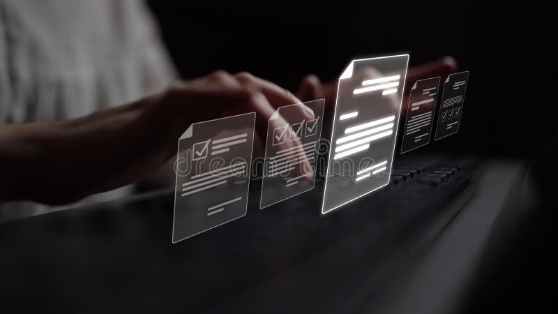 Online Document Management To Boost Workflow Efficiency Muxer Stock Photo - Image of computing ...