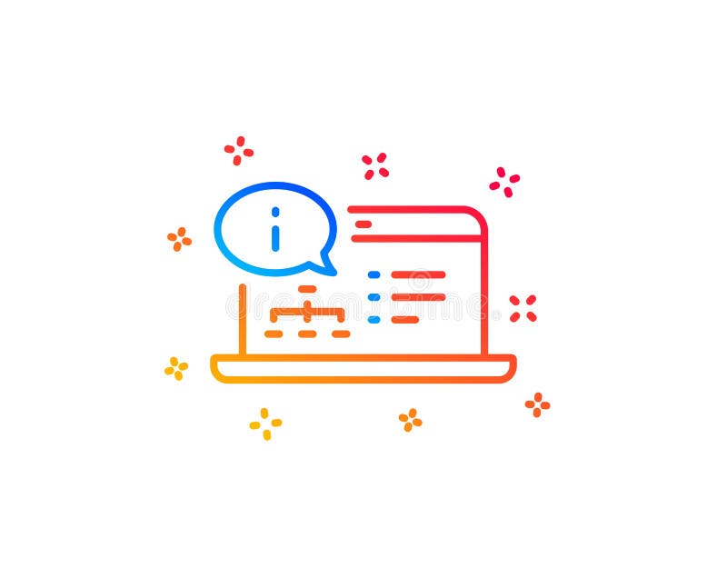 Online Documentation Line Icon. Technical Instruction Sign. Vector ...
