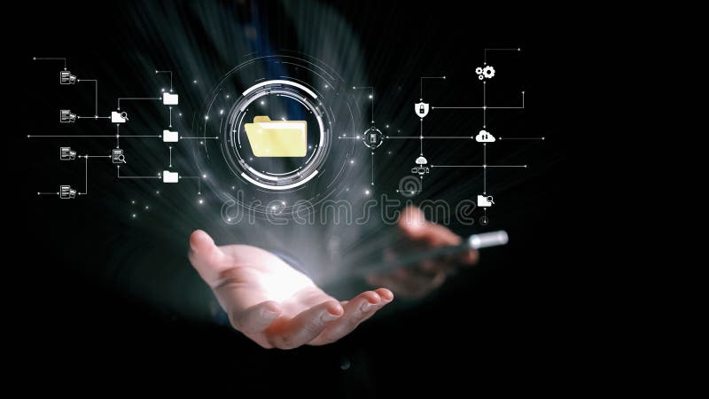 Online Documents Folders Management Streamlining Workflows UUID Stock Image - Image of concept ...