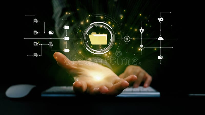 Online Documents Folders Management Streamlining Workflows UUID Stock Photo - Image of security ...