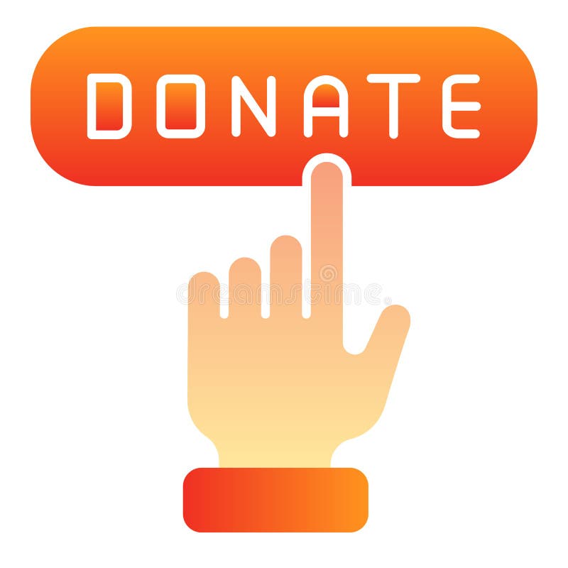 Donate Button Solid Icon. Help Vector Illustration Isolated on White ...