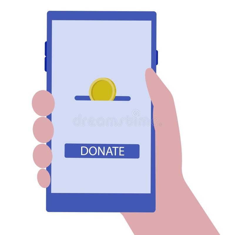 Online Donation Using Smart Phone App Stock Vector - Illustration of ...