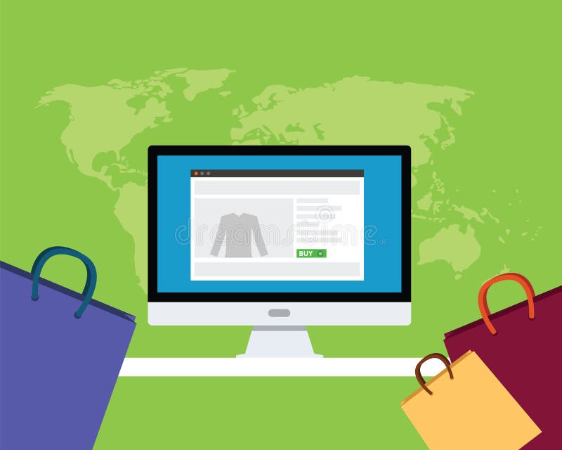 Online e-commerce concept stock vector. Illustration of service - 61459384