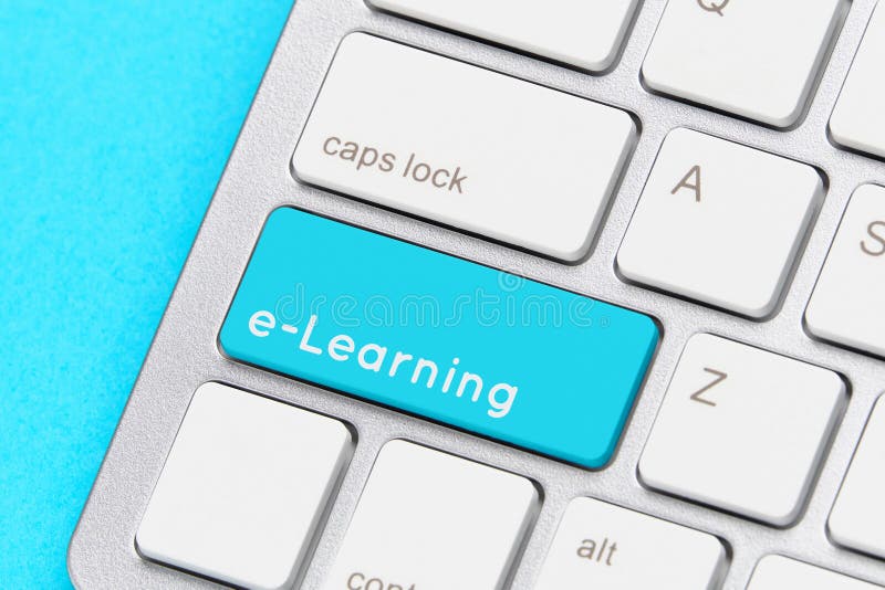 Online E-learning Concept on Keyboard with Button Stock Image - Image ...