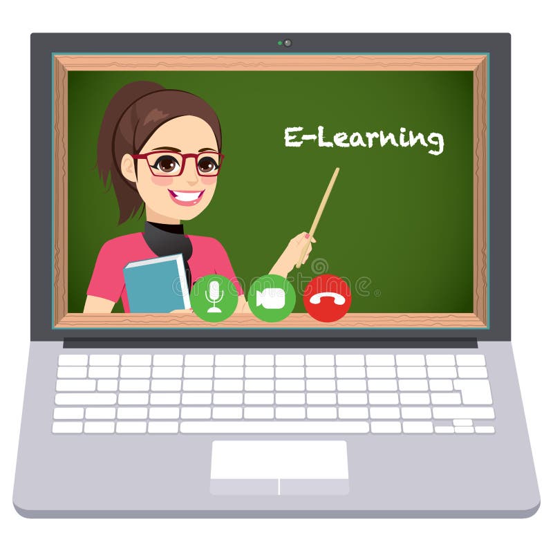 Online E-Learning Male Teacher Stock Vector - Illustration of cartoon ...
