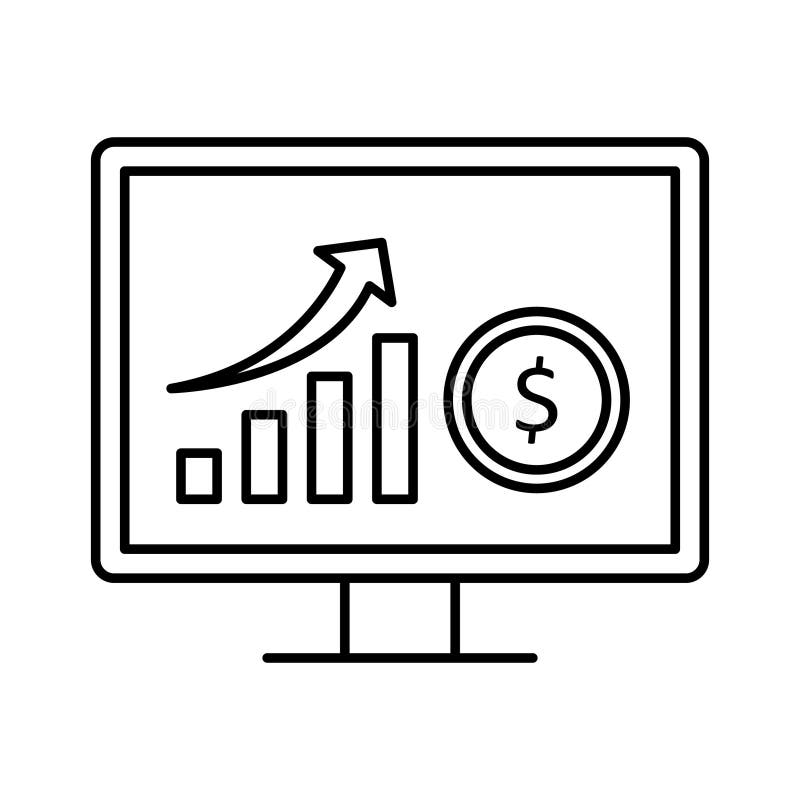 Online Earning Growth Vector Icon Which Can Easily Modify or Edit Stock ...