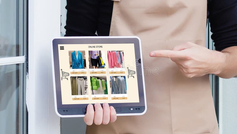 Online Ecommerce Shopping on Screen Using App Stock Photo - Image of ...