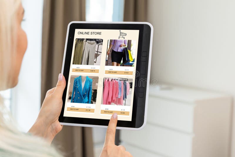 Online Ecommerce Shopping on Screen Using App Stock Photo - Image of ...