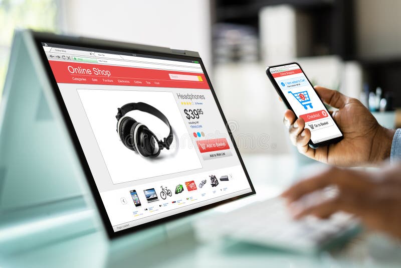 Online Ecommerce Website Store Shopping Stock Image - Image of hands ...