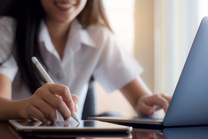 Student online education stock image. Image of people - 197742371