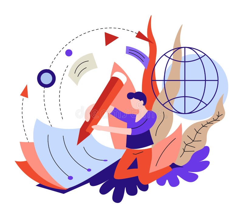 Online Education Abstract Concept Knowledge Test Writing Stock Vector ...