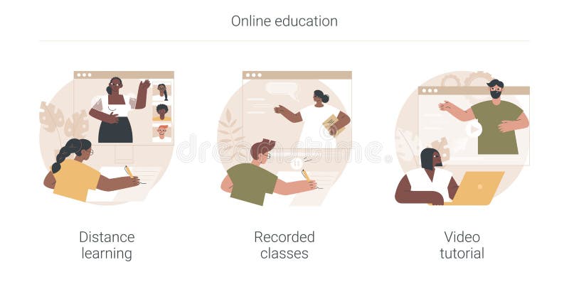 Online Education Abstract Concept Vector Illustrations. Stock Vector ...