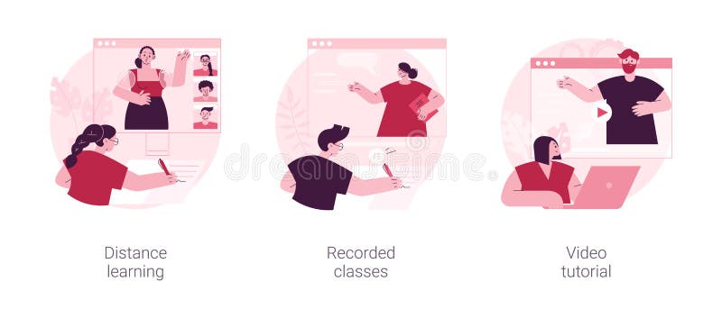 Online Education Abstract Concept Vector Illustrations. Stock Vector ...