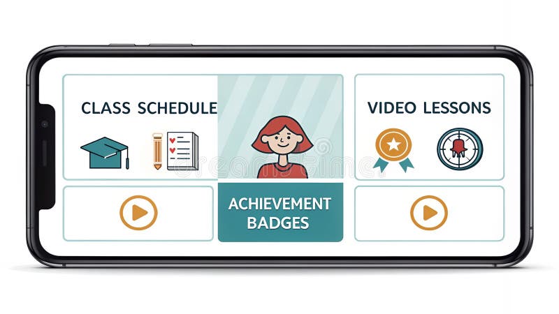 Online Education App Interface Displayed on Mobile Device Stock ...