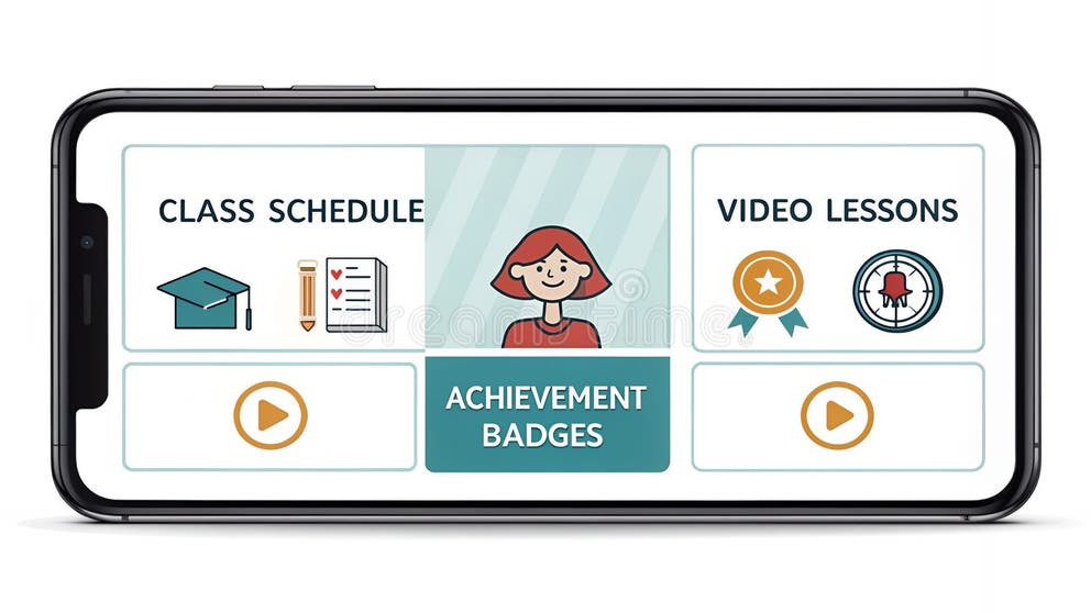 Online Education App Interface Displayed on Mobile Device Stock ...