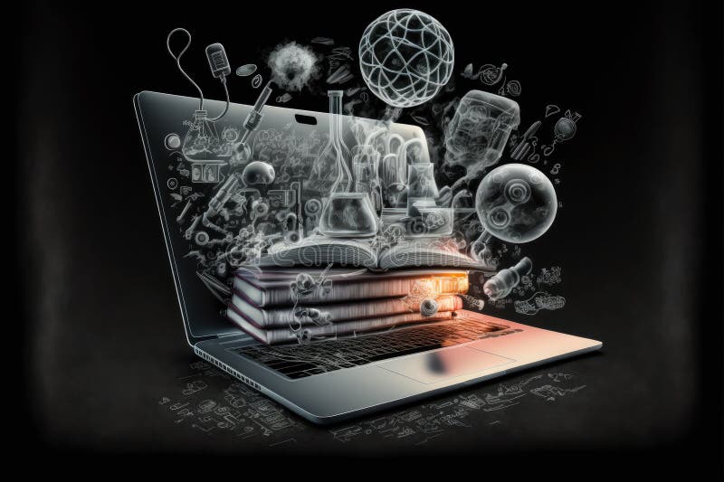 Online Education. Application Education. a Computer with Pages Open ...