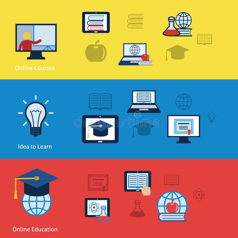 Flat Design Vector Illustration Concepts for Online Education Stock ...