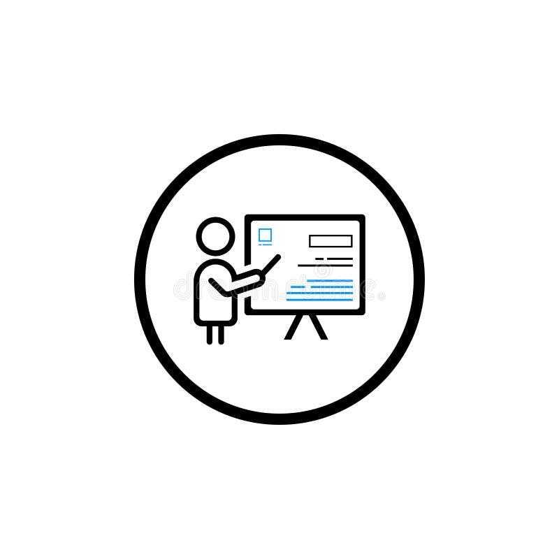 Online Education and Business Training Icon in Circle Stock Vector ...
