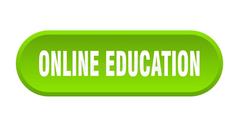 Online Education Button. Rounded Sign on White Background Stock Vector ...