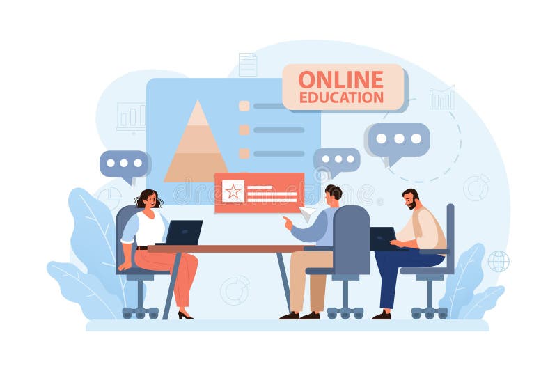 Online Education. Character Study Remotely Using Internet, Online Stock ...