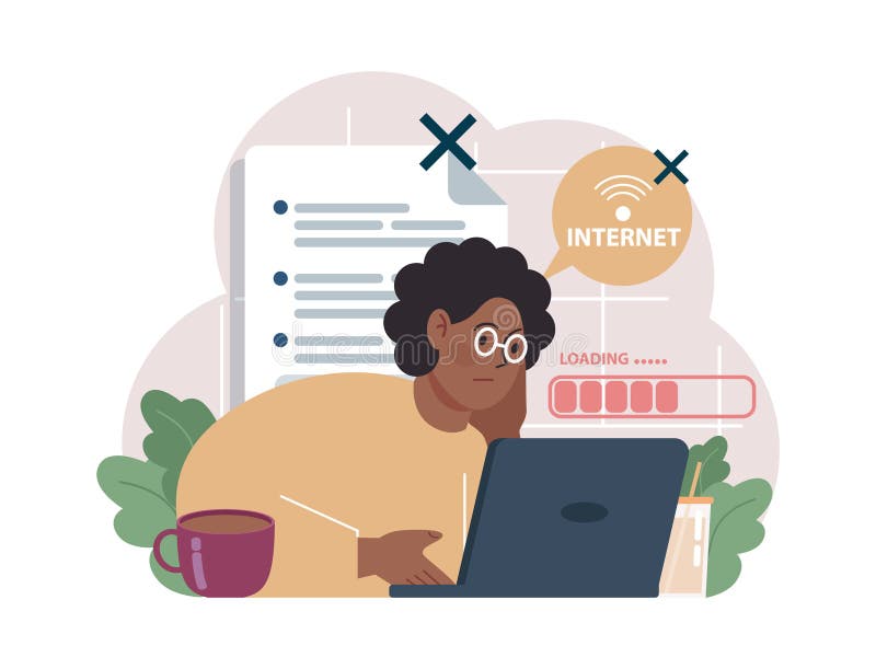 Online Education. Character Study Remotely Using Internet, Online Stock ...