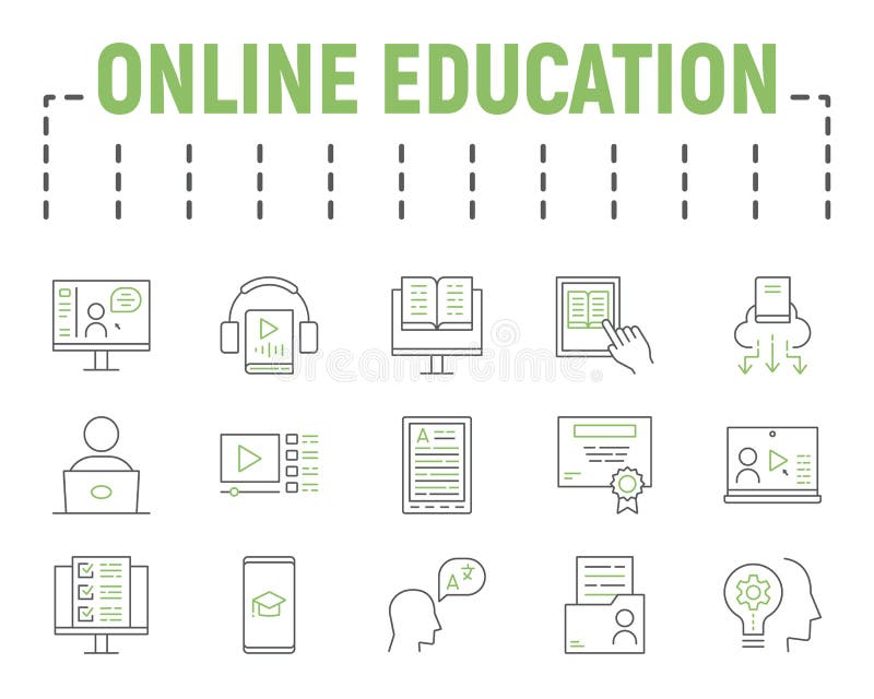Distance Education Line Icon, E Learning Stock Vector - Illustration of ... Distance Education Line Icon, E Learning Stock Vector - Illustration of ...