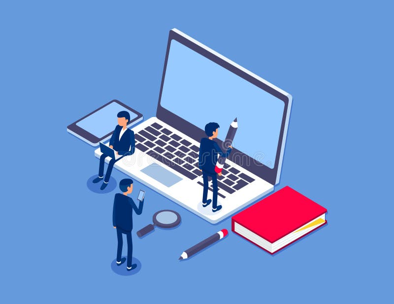 Online Education Concept Banner with Characters. Flat Isometric Vector ...