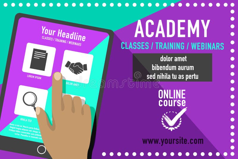 Online Education Advertisement Stock Vector - Illustration of diploma ...
