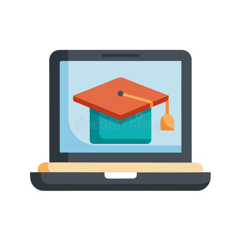 Online Education Concept: Graduation Cap on Laptop Screen for Remote ...