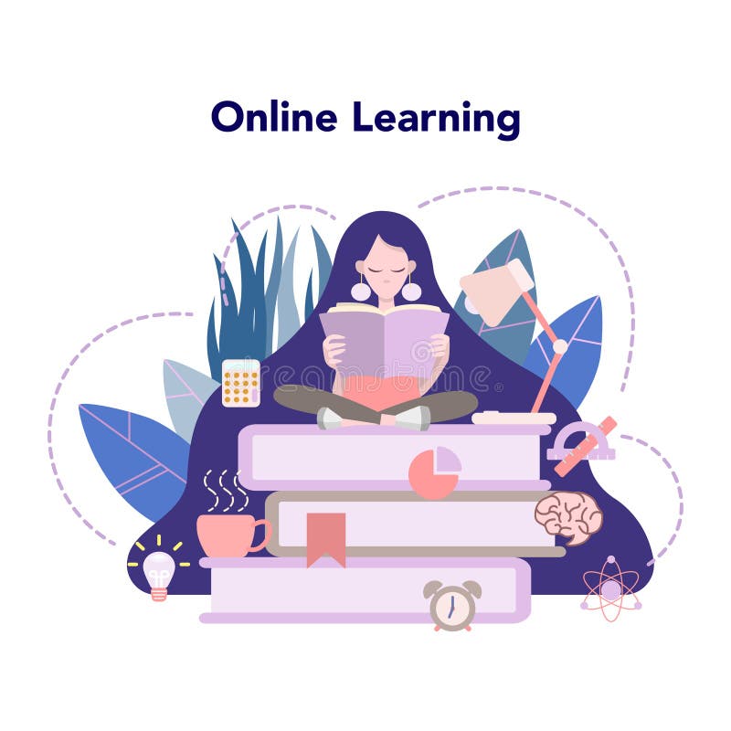 Online Education Concept. Idea of Study Remotely Using Internet Stock ...
