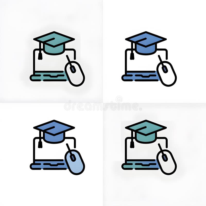 Online Education Concept Illustrated through Laptop Computer Graduation ...