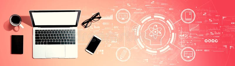 Online Education Concept with a Laptop Computer Stock Image - Image of ...