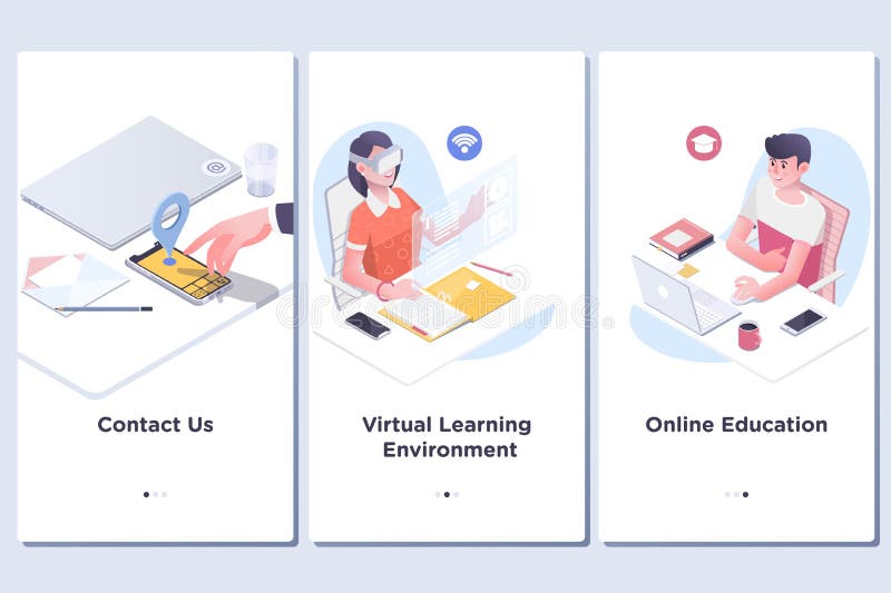 Online Education Concept.Modern User Interface UX, UI Screen Template ...