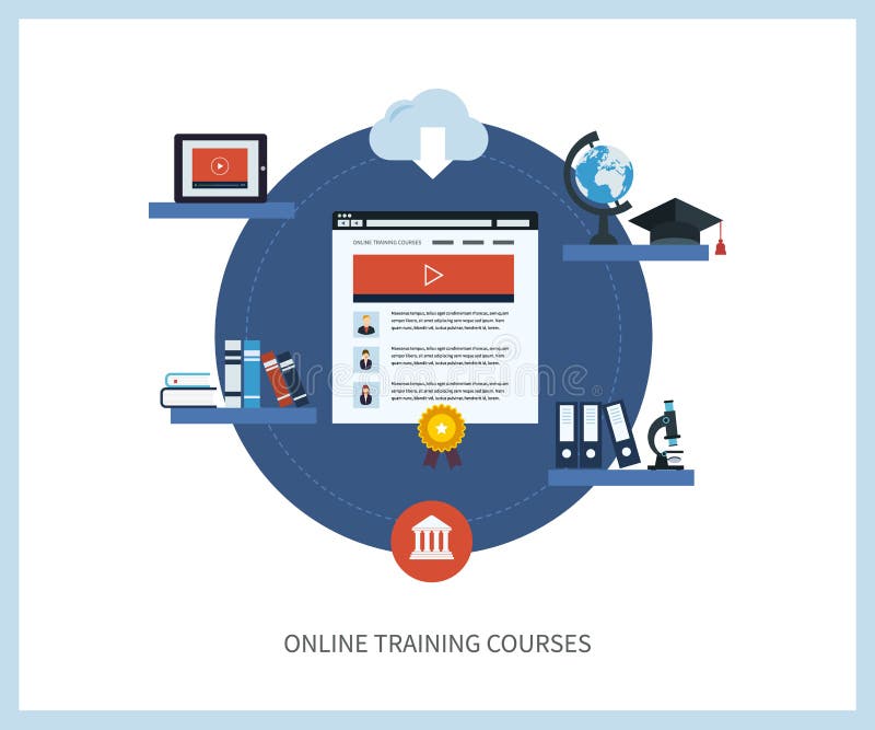 Online Education Course E-learning Flat 3d Isometric Concept Stock ...