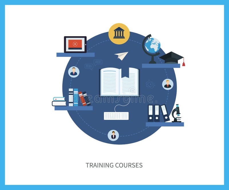 Online Education and Courses Stock Vector - Illustration of laboratory ...