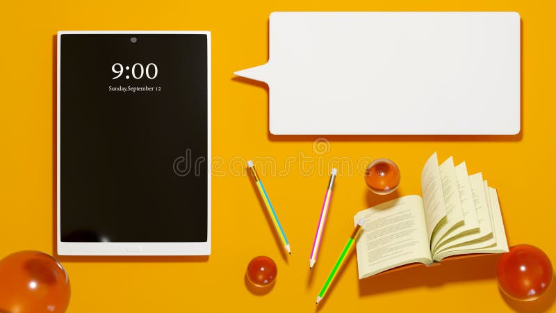 Online Education. 3d Render of Mobile Book Stock Illustration ...
