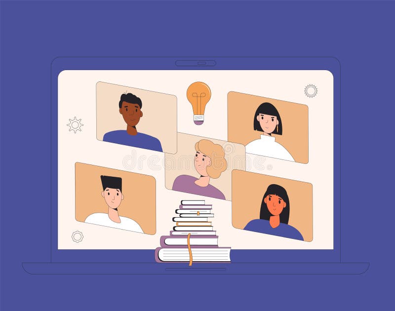 Online Education. Digital Learning. People Talking about Literature on ...