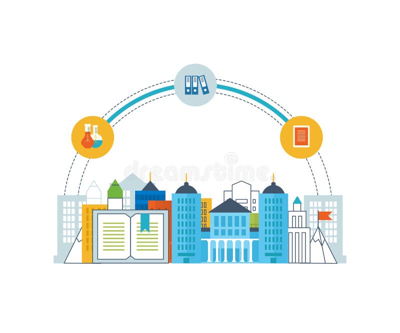 Online Education and E-learning Concept Stock Vector - Illustration of ...