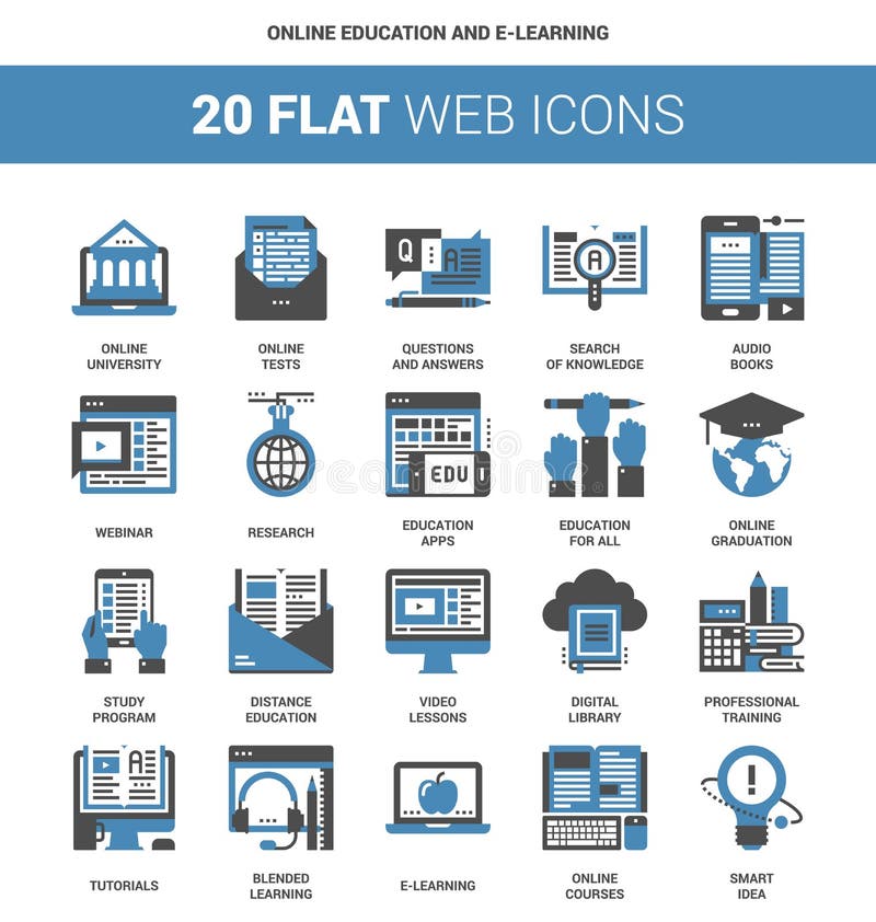 Online Education and E-learning Stock Vector - Illustration of digital ...