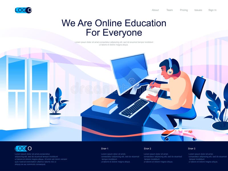 We are Online Education for Everyone Landing Page Stock Vector ...