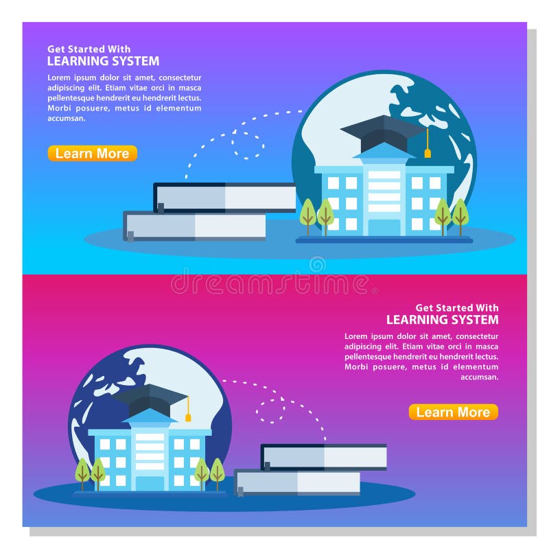 Online Education Flat Design Concept. Online Training Courses ...