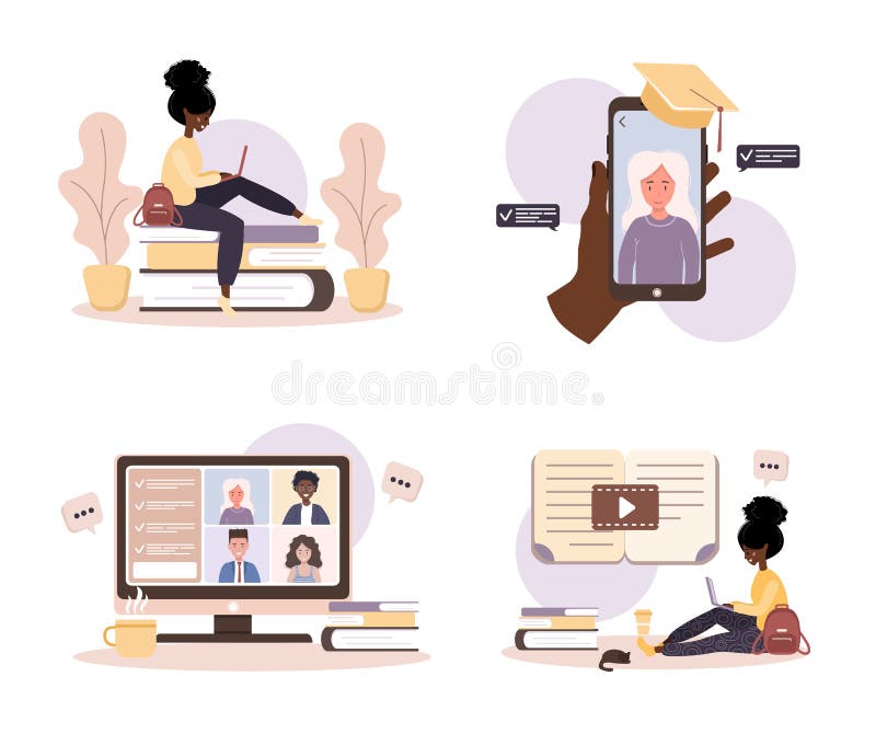 African Student Boy Taking a Science Chemistry Class Stock Vector ...