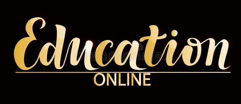 Online Education Gold Lettering Design Stock Vector - Illustration of ...