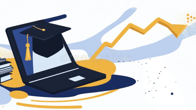 Online Education Growth stock illustration. Illustration of program ...