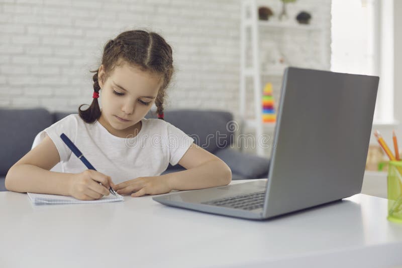 413 Little Girl Taking Online Class Stock Photos - Free & Royalty-Free ...