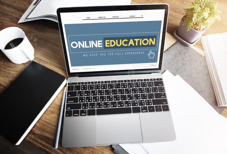 Online Education Homepage E-learning Technology Concept Stock Photo ...